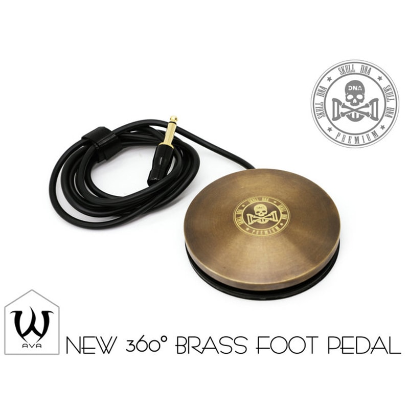 AVA Old School Brass Skull DNA tattoo foot pedals 360° – FC060 – Om ...